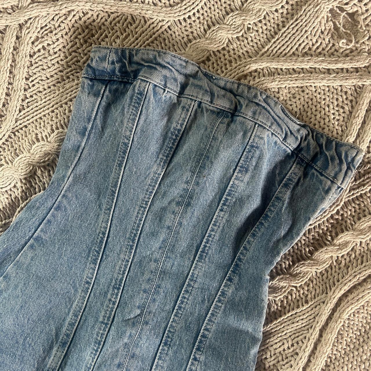 Zara Strapless Denim Dress Conditions ~ worn couple... | Depop