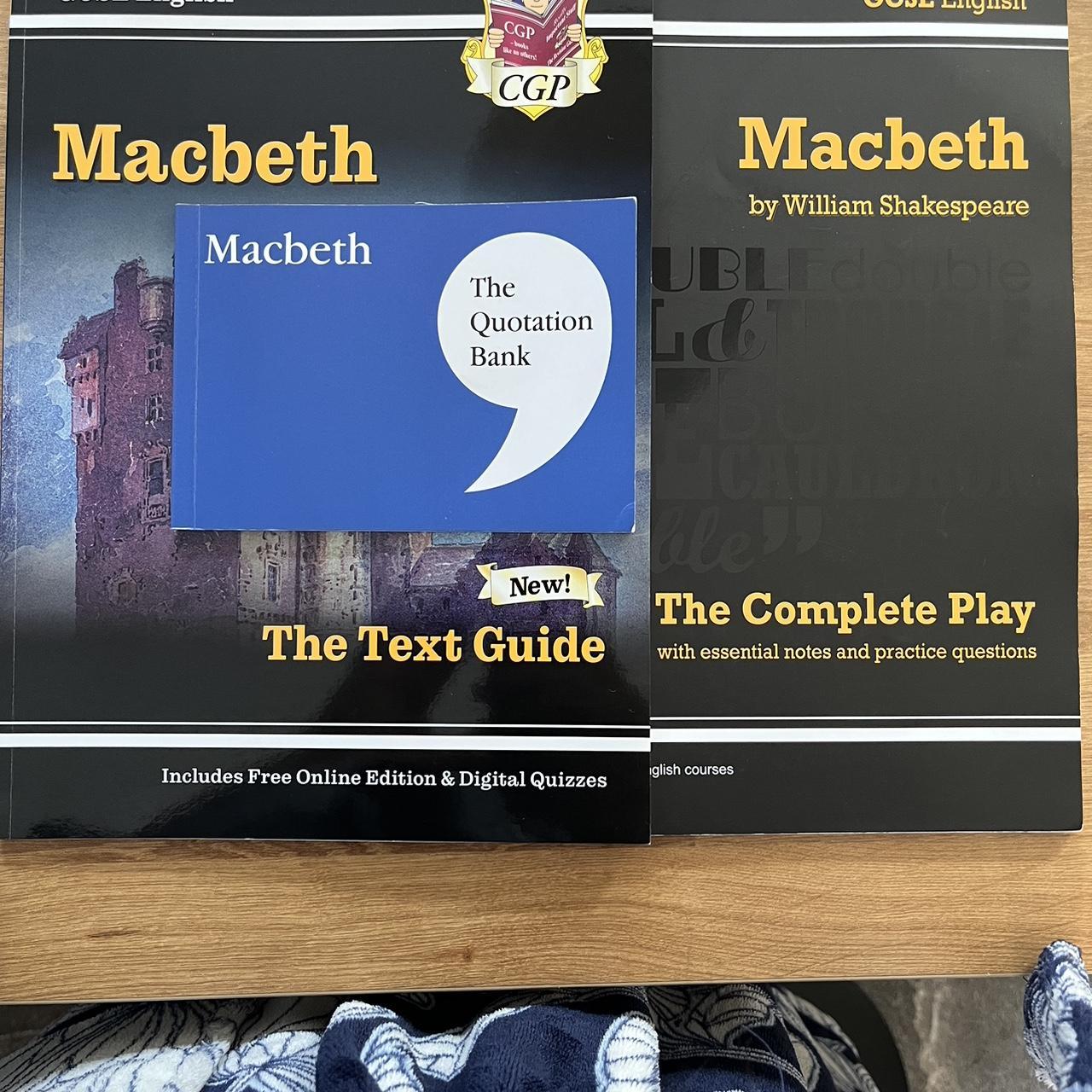 Macbeth text guide and complete play with quotation... - Depop