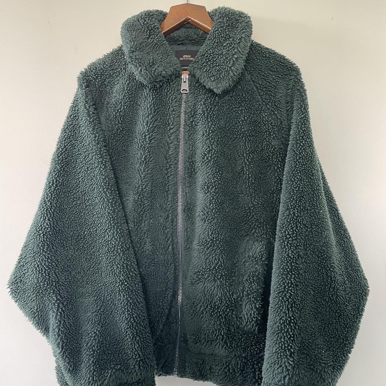 URBAN OUTFITTERS FOREST GREEN TEDDY FLEECE... - Depop