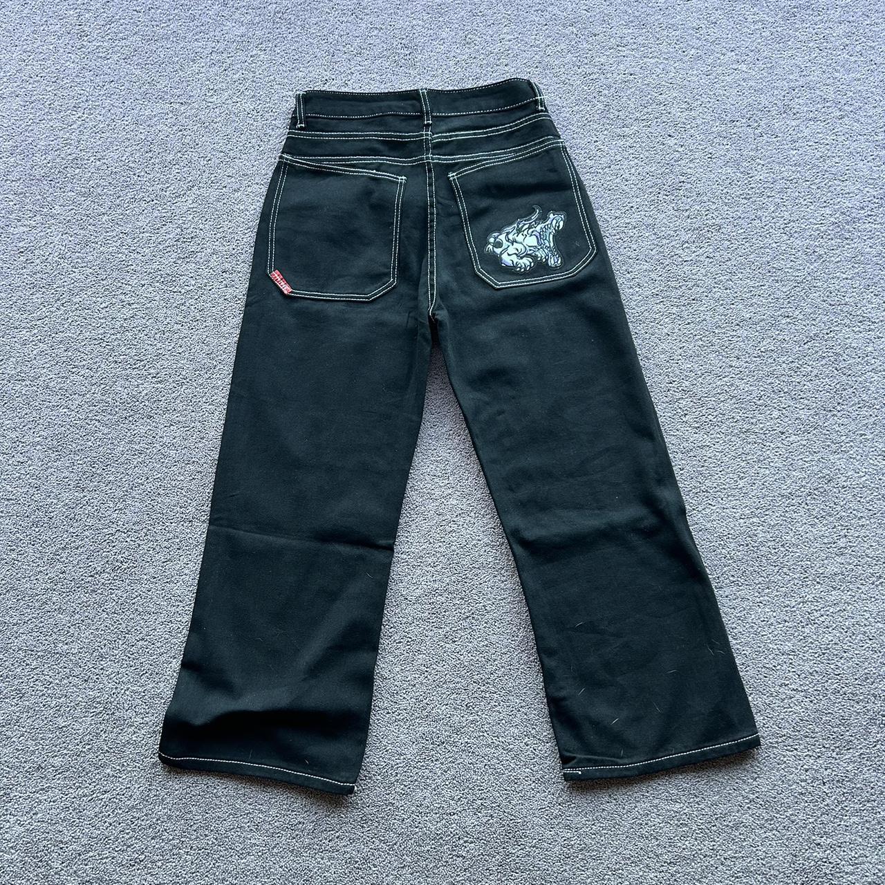xs JNCO jeans crocodile black baggy jeans never worn... | Depop