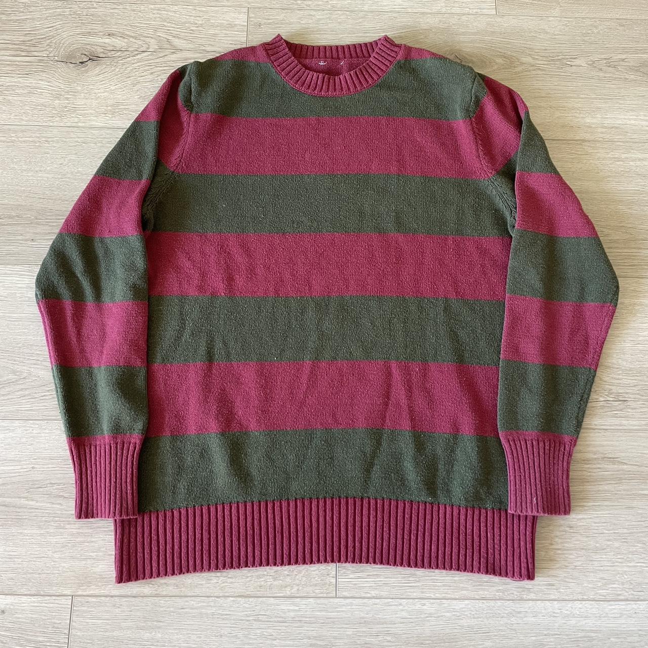 American Vintage Women's Red and Green Jumper | Depop