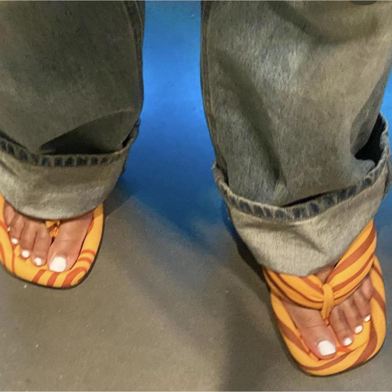 UGO PAULON orange patel heels heel height: 2” size:... | Depop