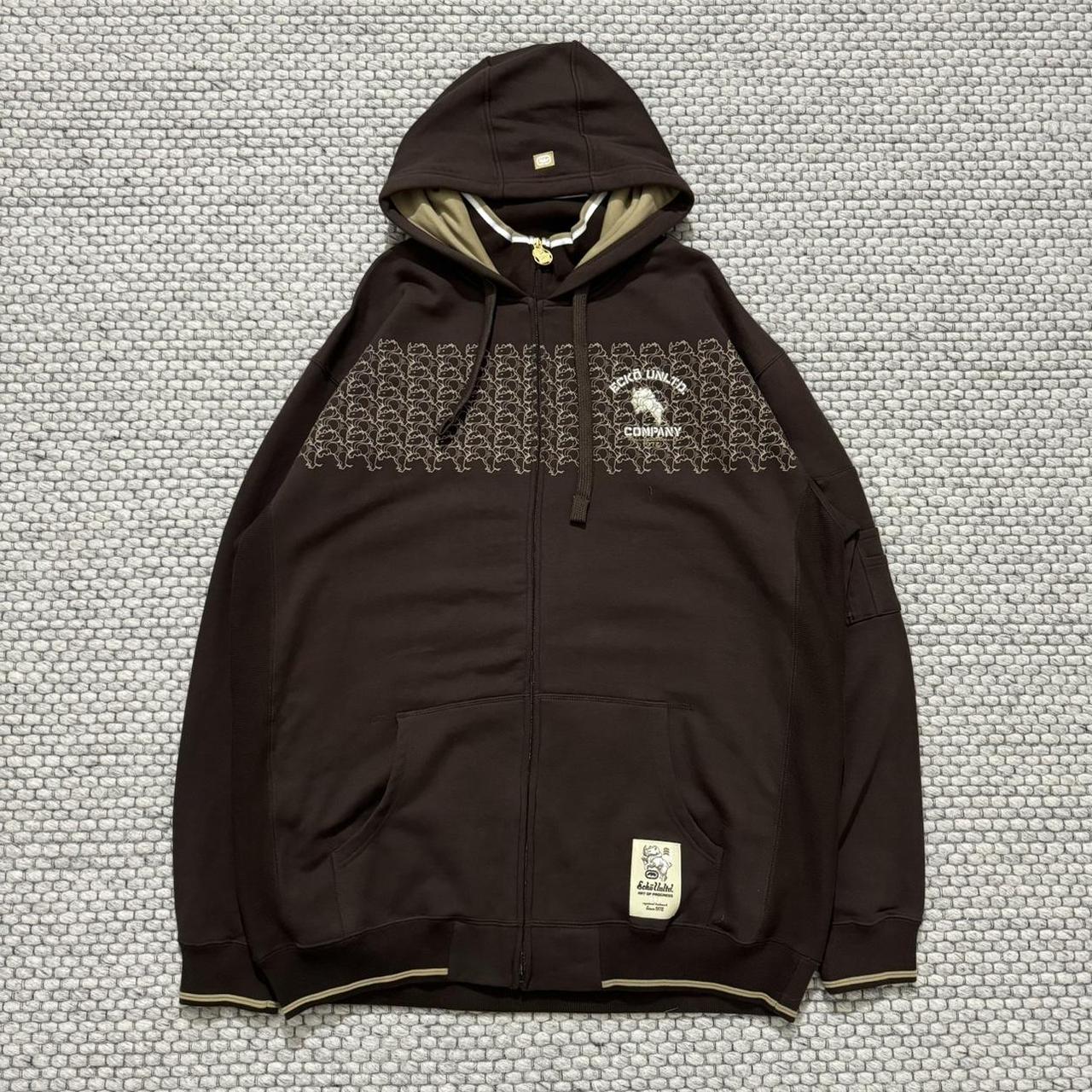 2000s NWT Baggy Ecko Unlimited Zip-Up Hoodie Size... - Depop