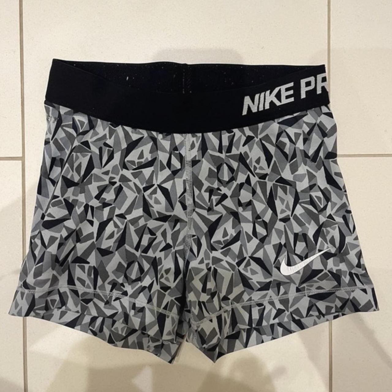 Nike pro shorts Grey and black pattern Nike pro... - Depop