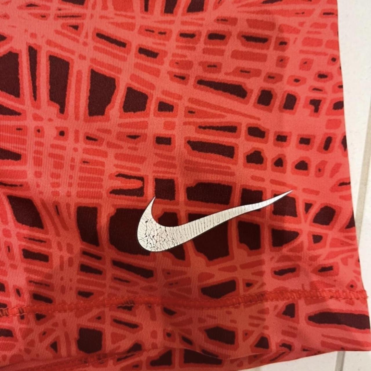 Nike pro shorts Red pattern Nike pro shorts Size... - Depop