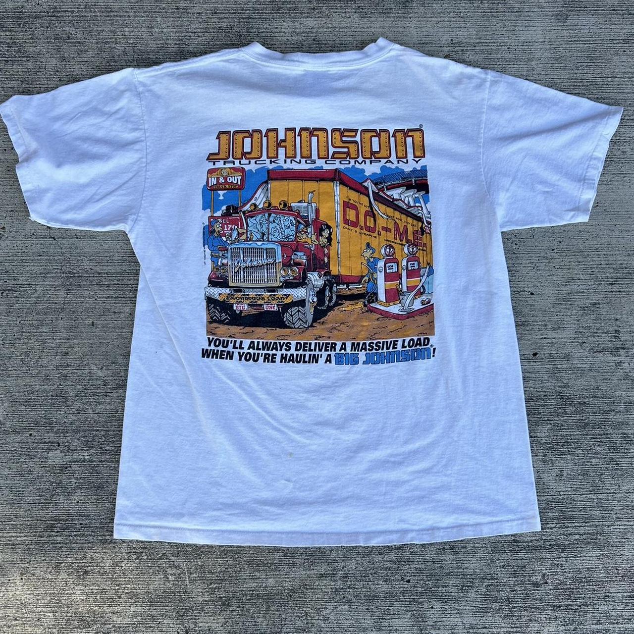 Vintage big Johnson trucking company shirt Minor... - Depop