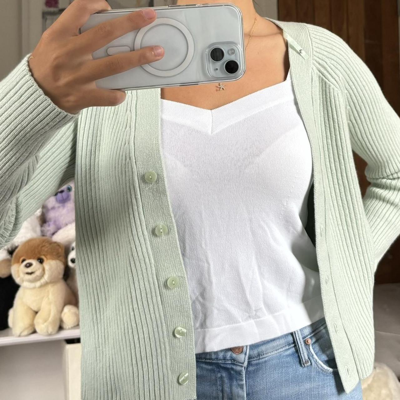 Abercrombie & Fitch, lime green button up cardigan.... - Depop