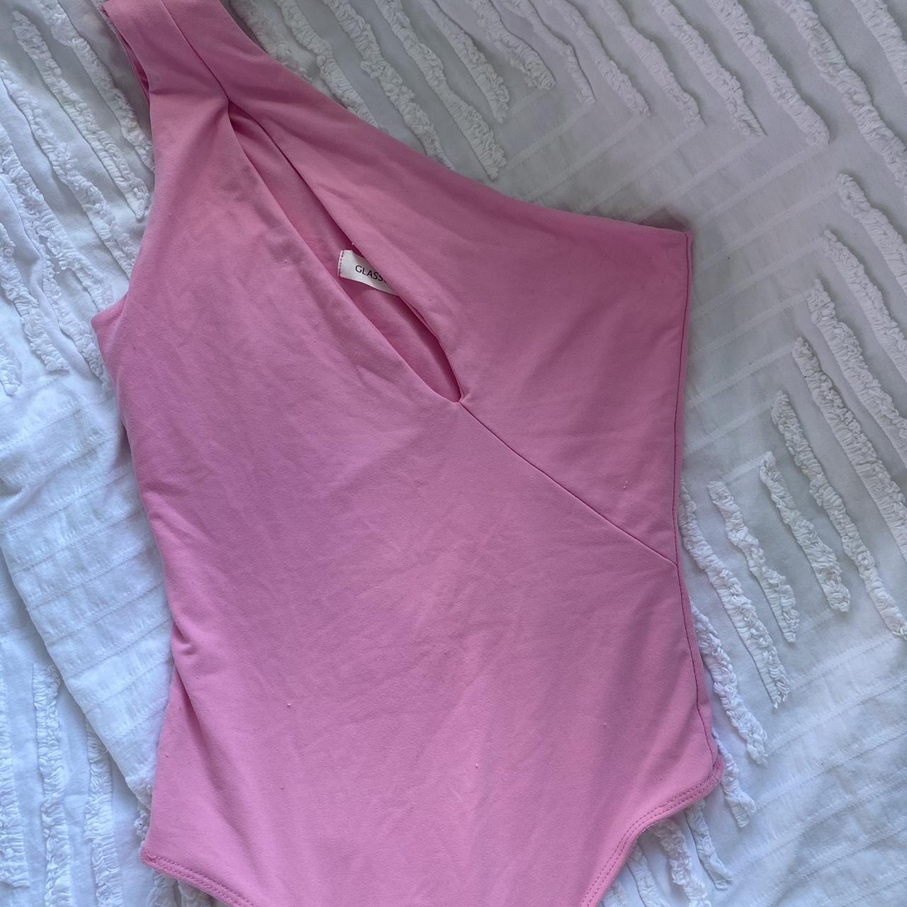 glassons pink bodysuit size small love the colour... - Depop