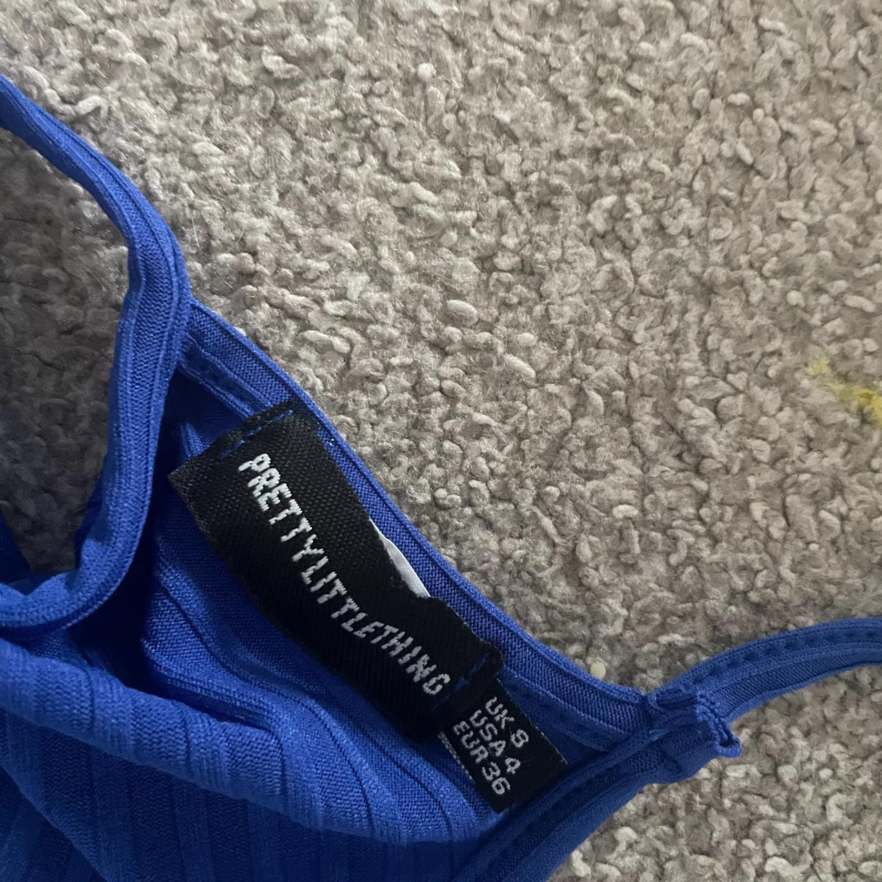 Blue backless crop top Brand -... - Depop