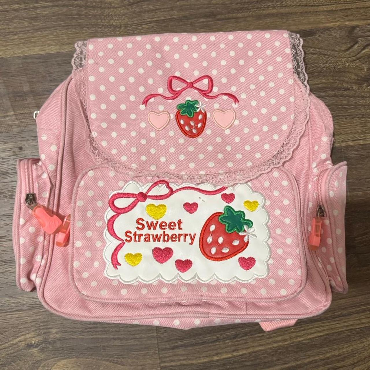 🍓 Embroidery Strawberry Backpack #kawaii #cutecore... | Depop