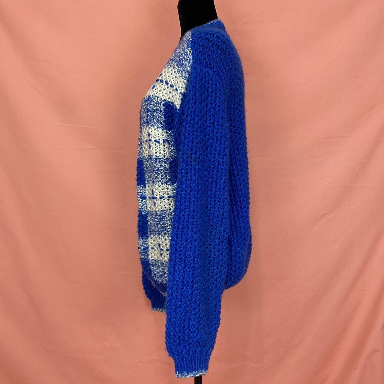 Vintage Blue Plaid Cardigan Sweater by Oak Bluff.... - Depop