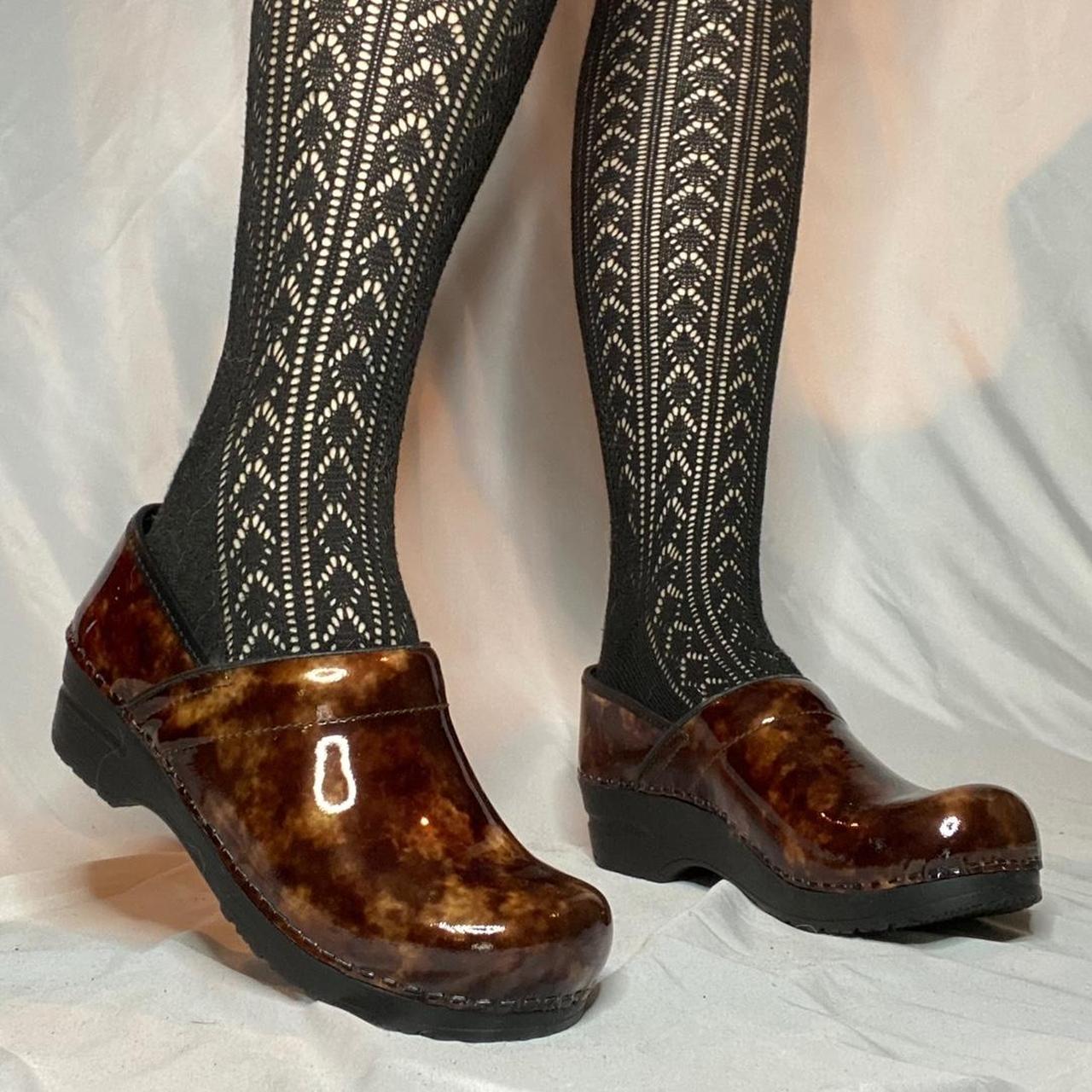 Sanita Women's Black and Brown Clogs | Depop
