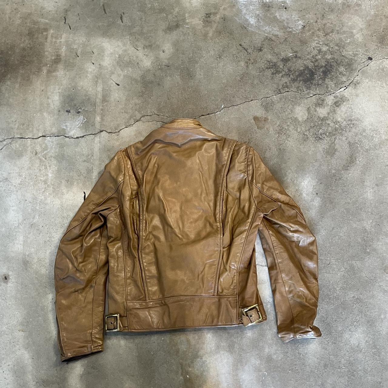 Brown leather jacket with a streetwear vibe... | Depop