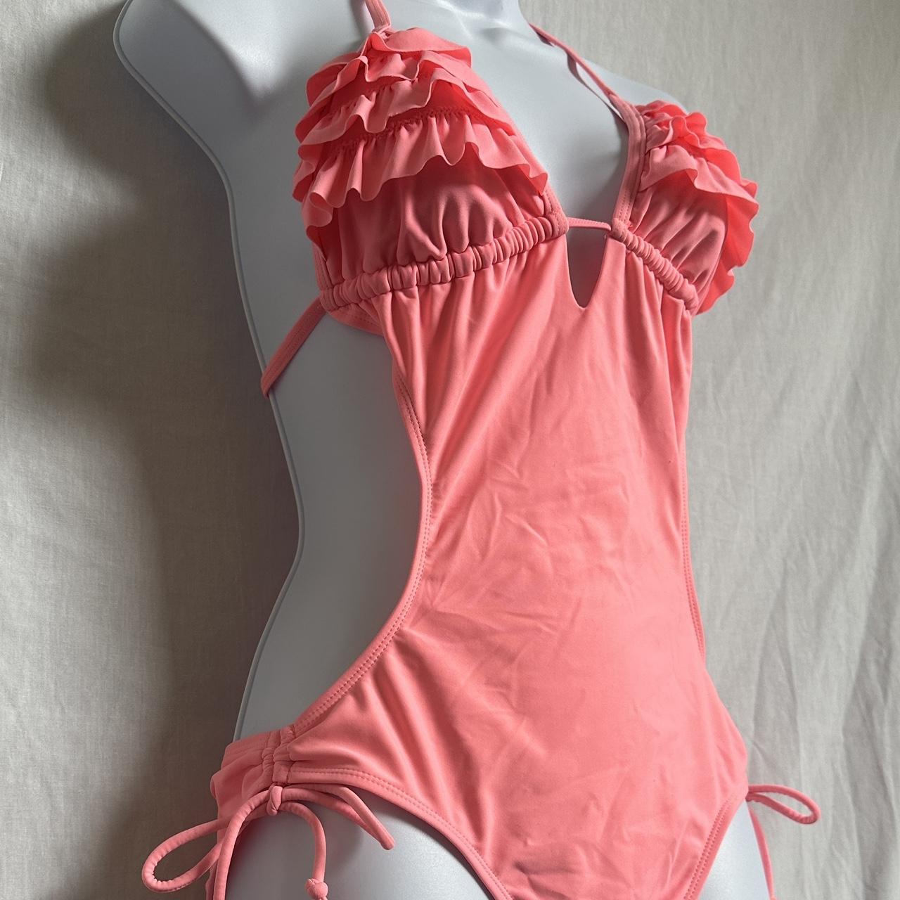 Ocean Pacific Women's Orange and Pink Swimsuit-one-piece | Depop