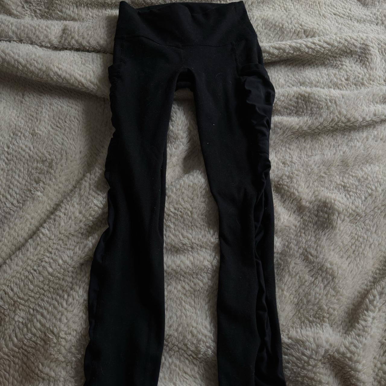 Fabletics leggings with pockets and mesh down the... - Depop