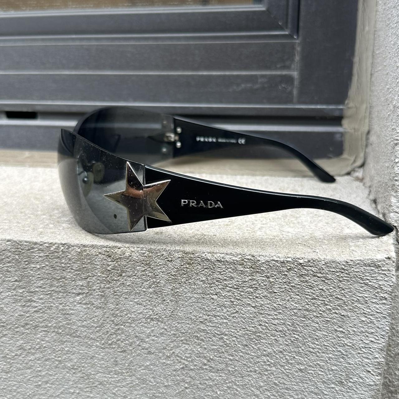 iconic vintage prada sunglasses with star... - Depop
