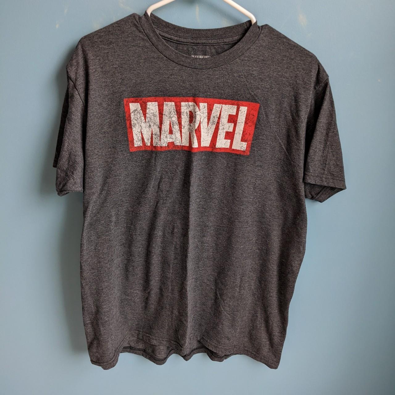Grey Marvel Large Tee. Whether you prefer the comics... - Depop