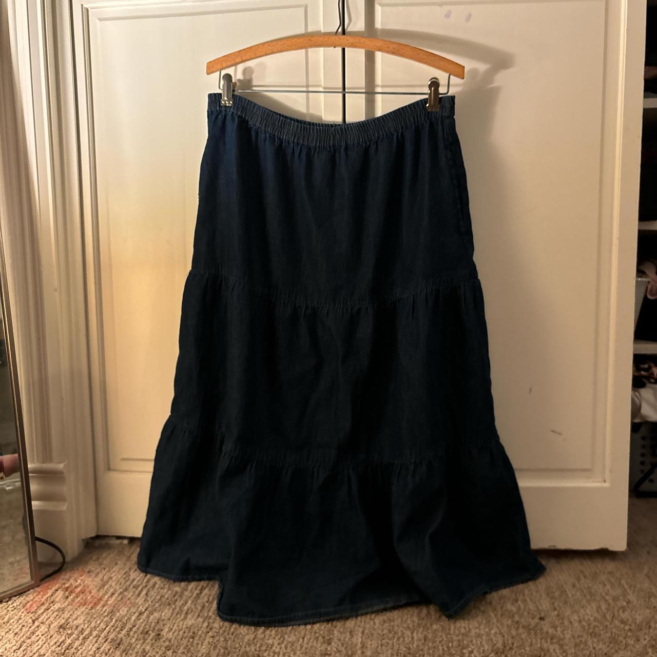 fake “denim” maxi skirt | Depop