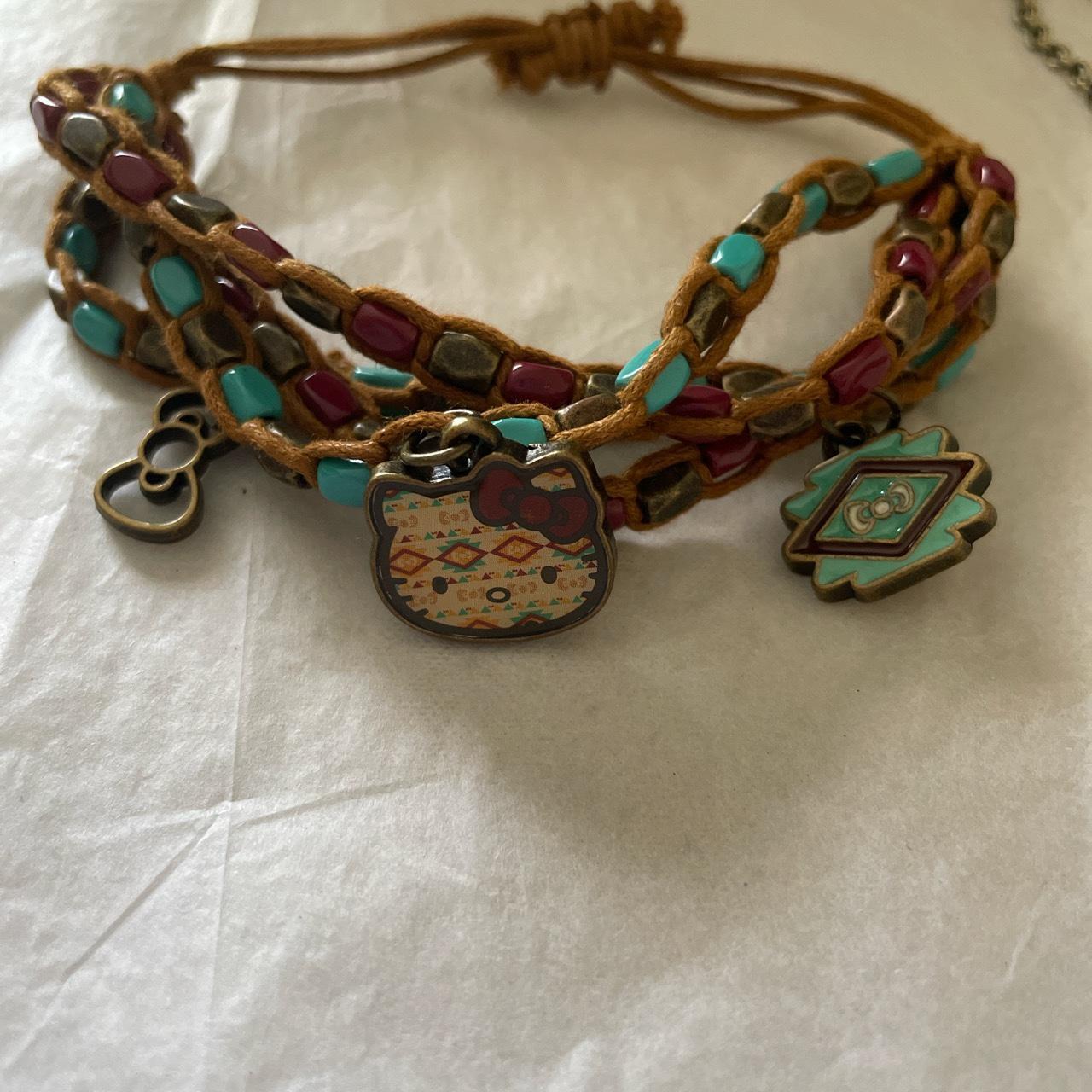 Western style turquoise Hello Kitty necklace and... - Depop