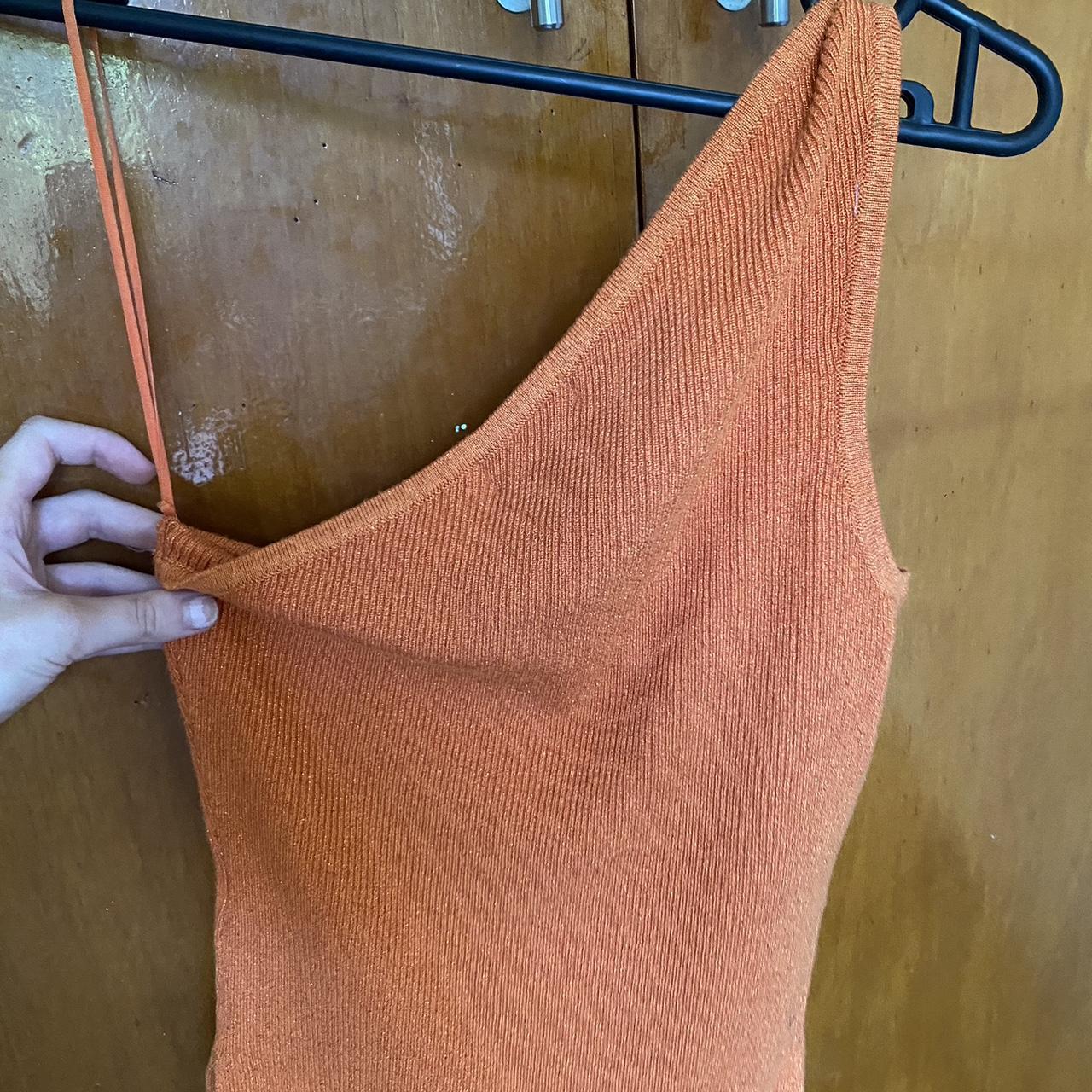 Glassons orange sparkle one shoulder top. BNWT.... - Depop