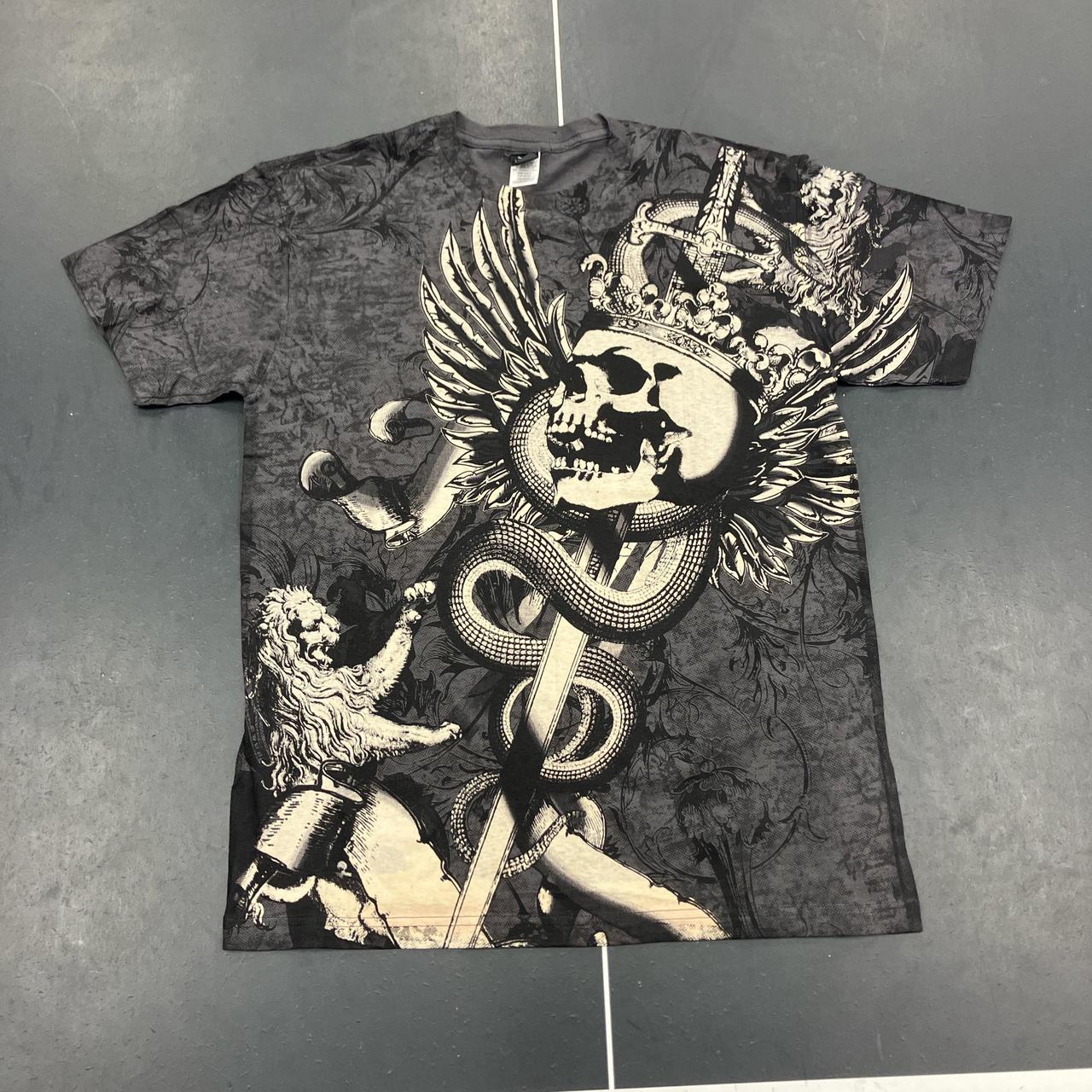 Y2K Point Zero Skull stable by the head with sword... | Depop