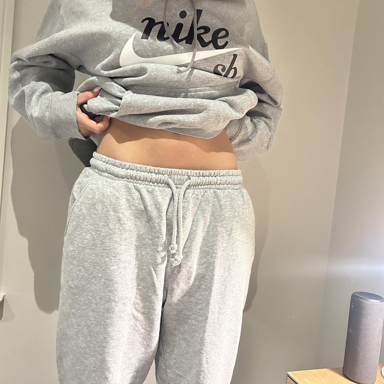 Cotton on grey trackies- dark wash Size L Pre loved... - Depop