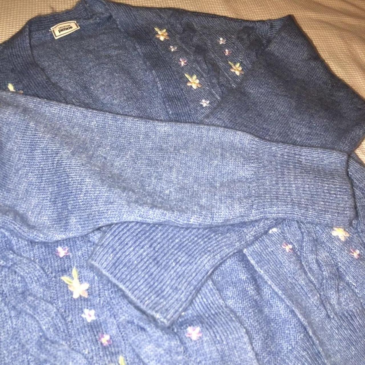 Cute embroidered baby blue cardigan from... | Depop