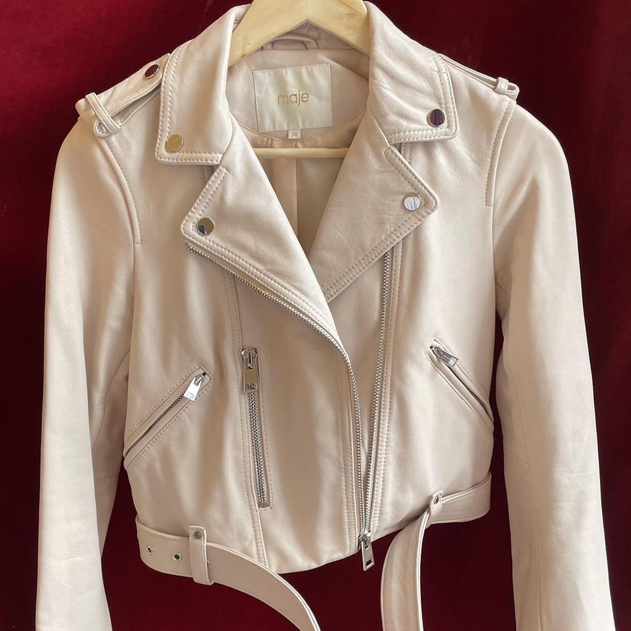 Maje Women's Pink and Tan Jacket | Depop