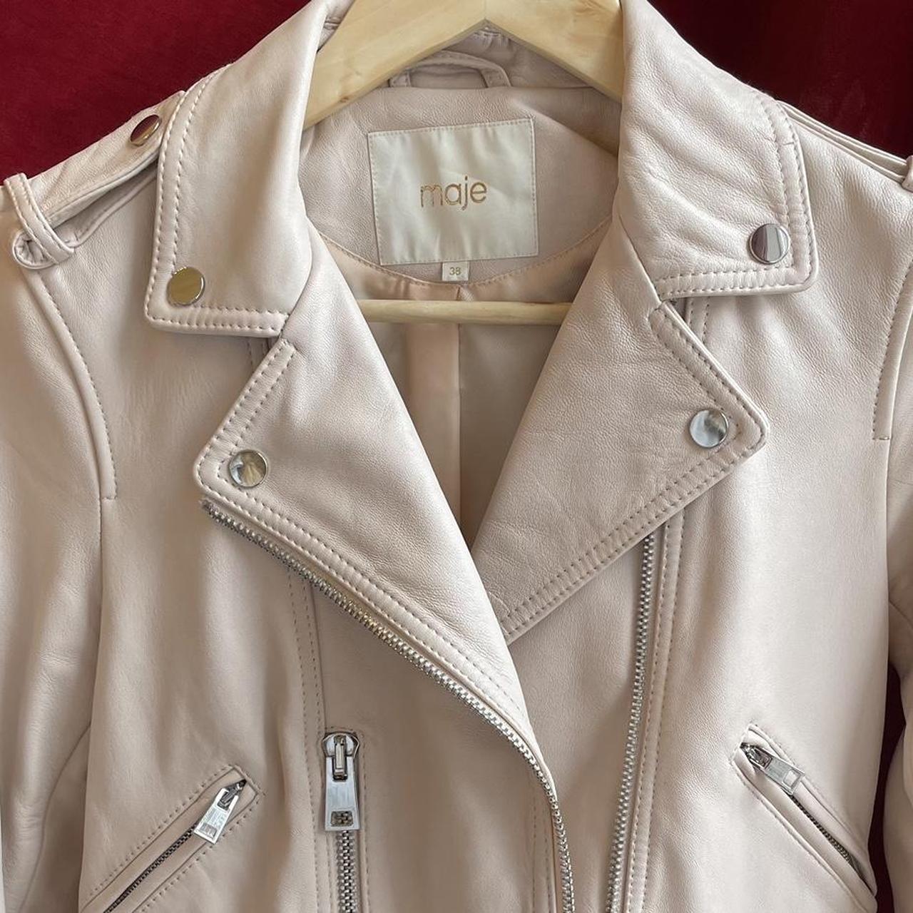 Maje Women's Pink and Tan Jacket | Depop