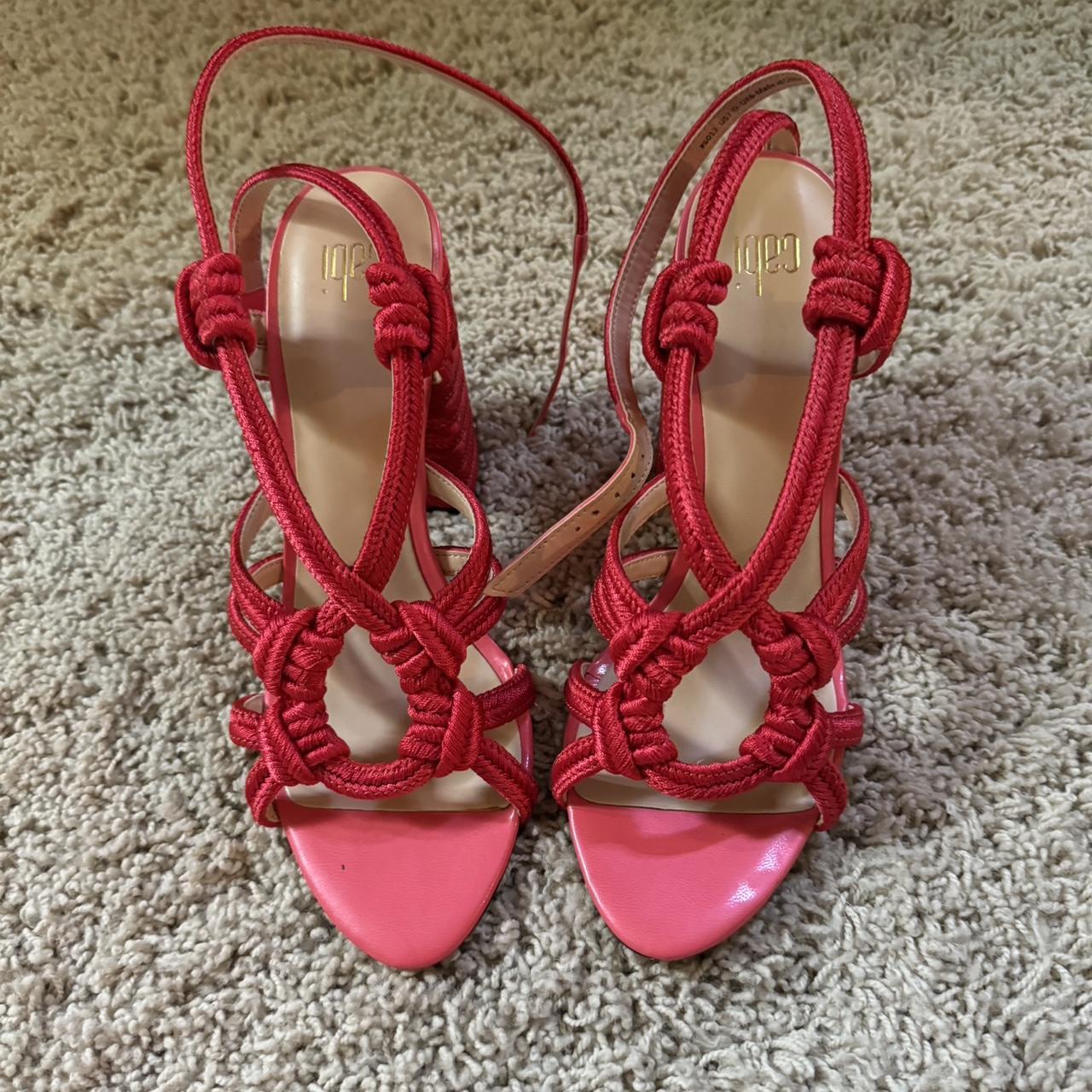 Red rope sandals with a 4-inch heel #glamour | Depop