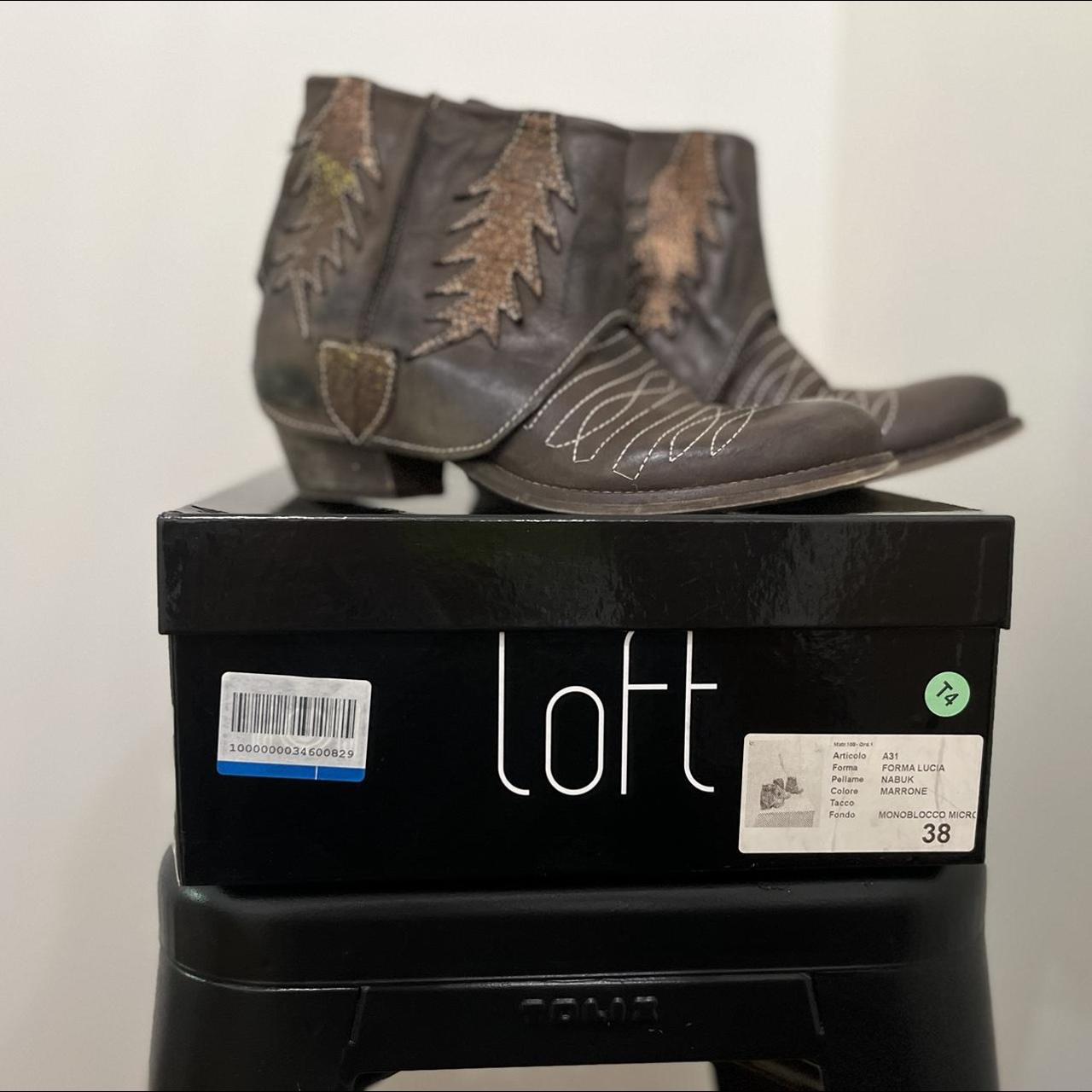 Loft - brown ankle western style boots with... - Depop
