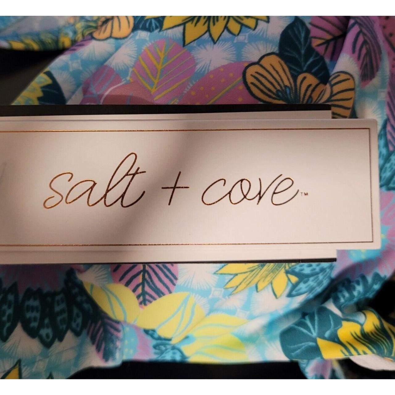 Salt Cove Printed Scrunchie-Strap Bralette Blue... - Depop