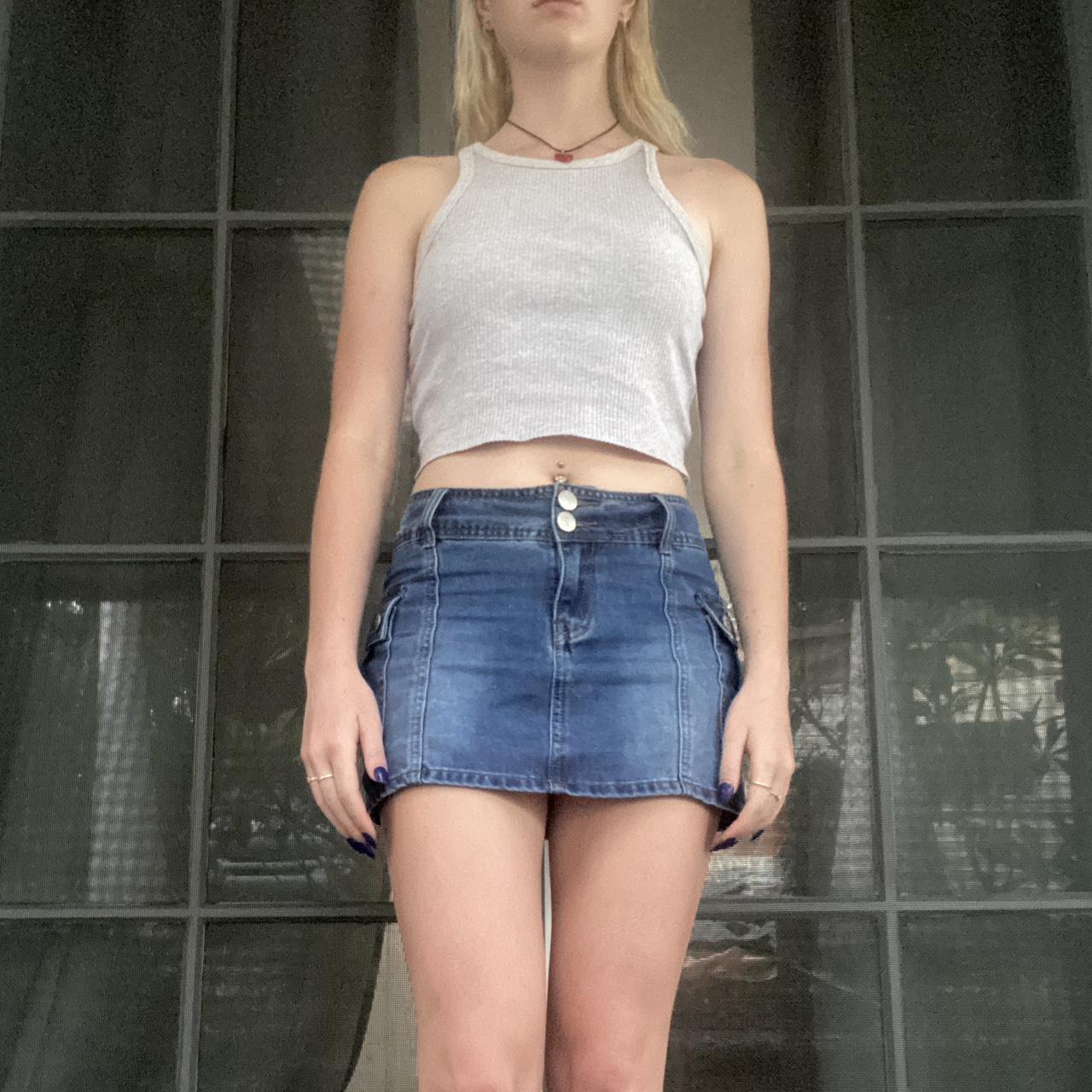 Grey cropped singlet top Brand: factorie Size:... - Depop