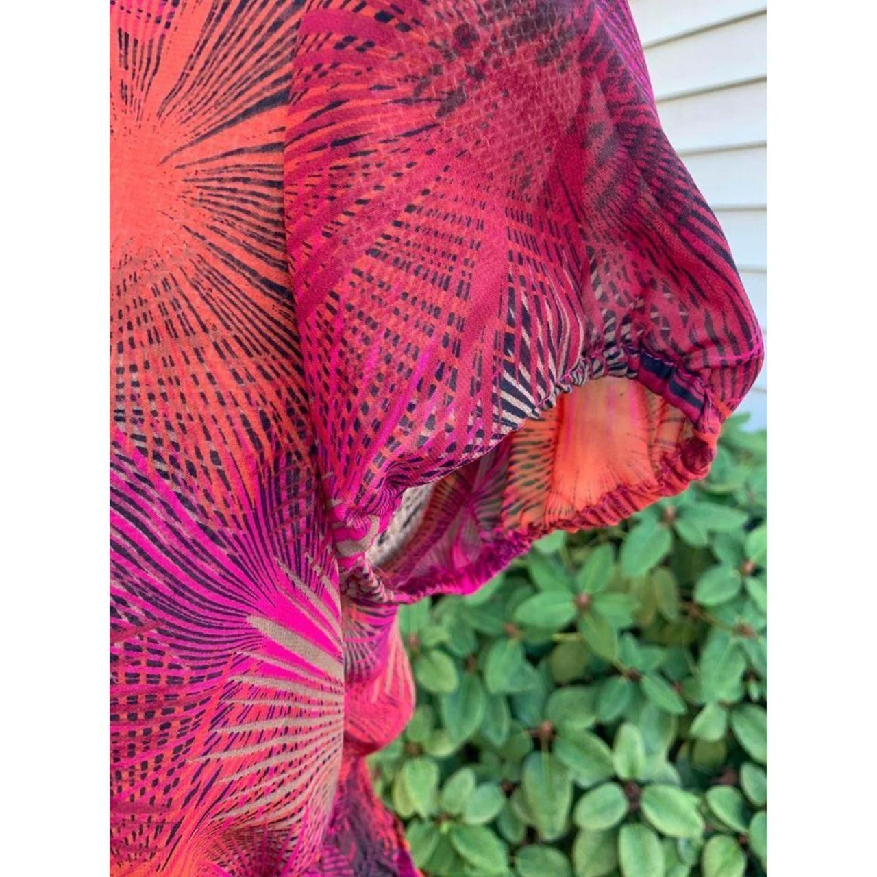 sunburst pattern in multiple colors over shirt,... - Depop