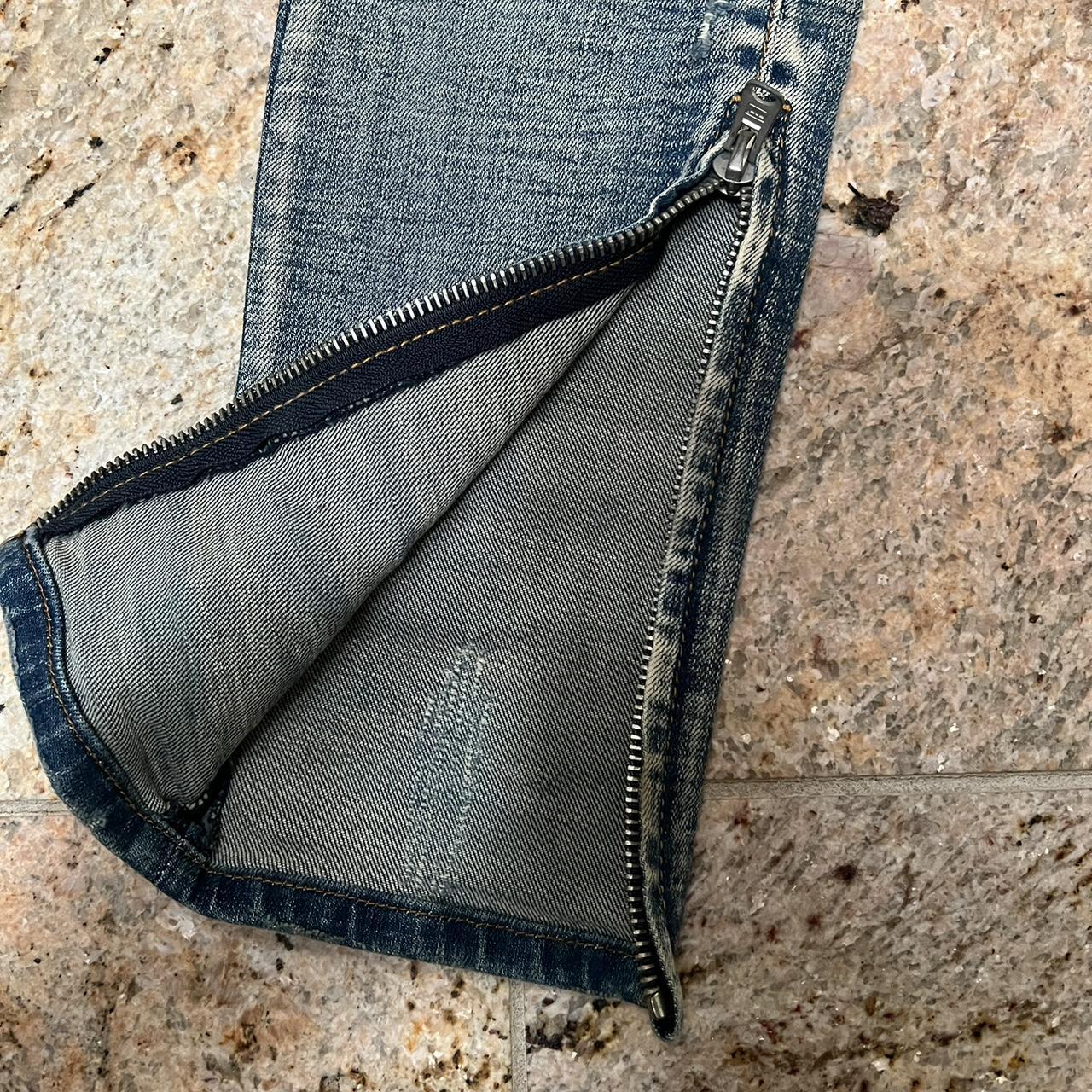 MNML Ripped Zipper Jeans Condition: Used Size: 30 - Depop