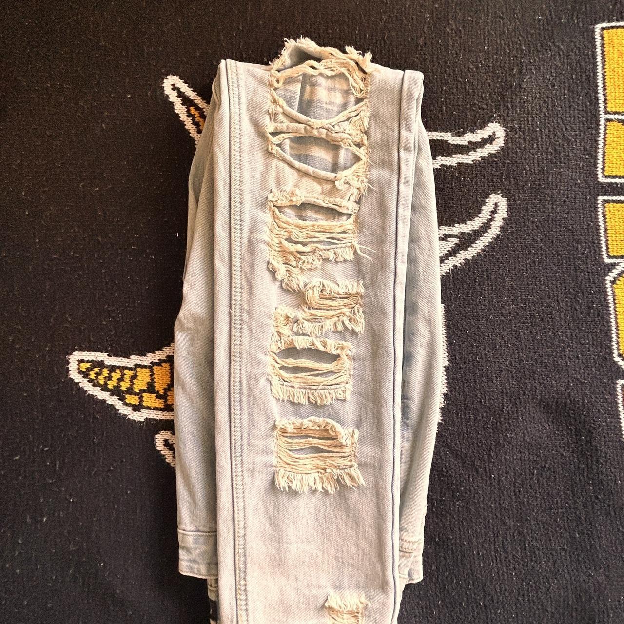 Ripped Oversized Stack Jeans - Depop