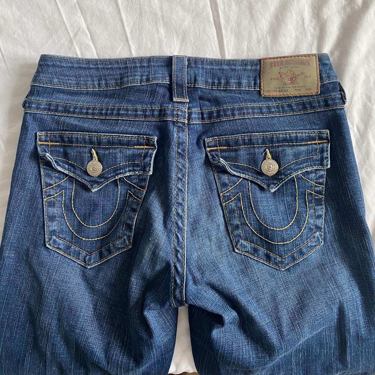 true religion flared jeans low waisted style waist... - Depop