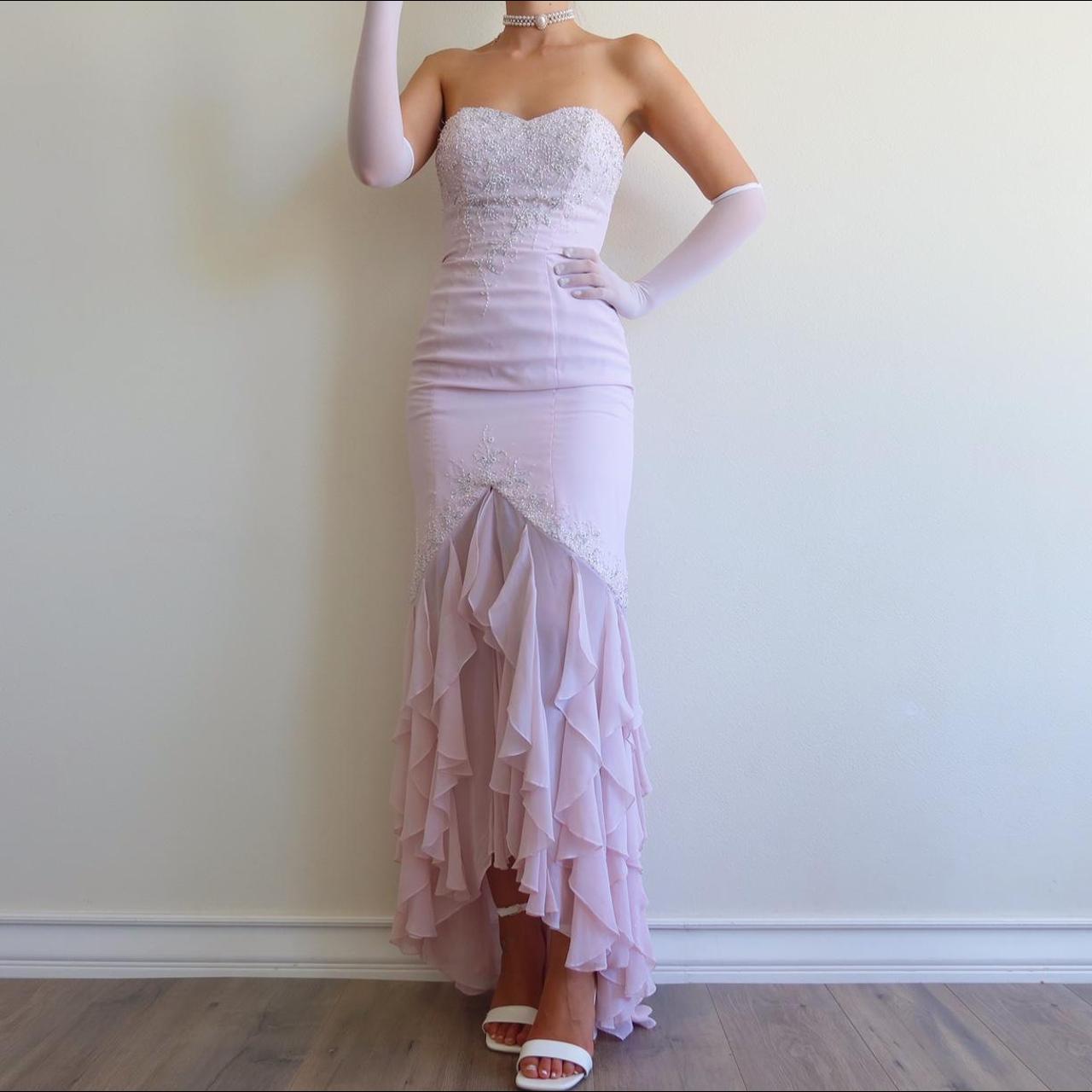 Y2K light pink prom dress! pink fairy dress!... - Depop