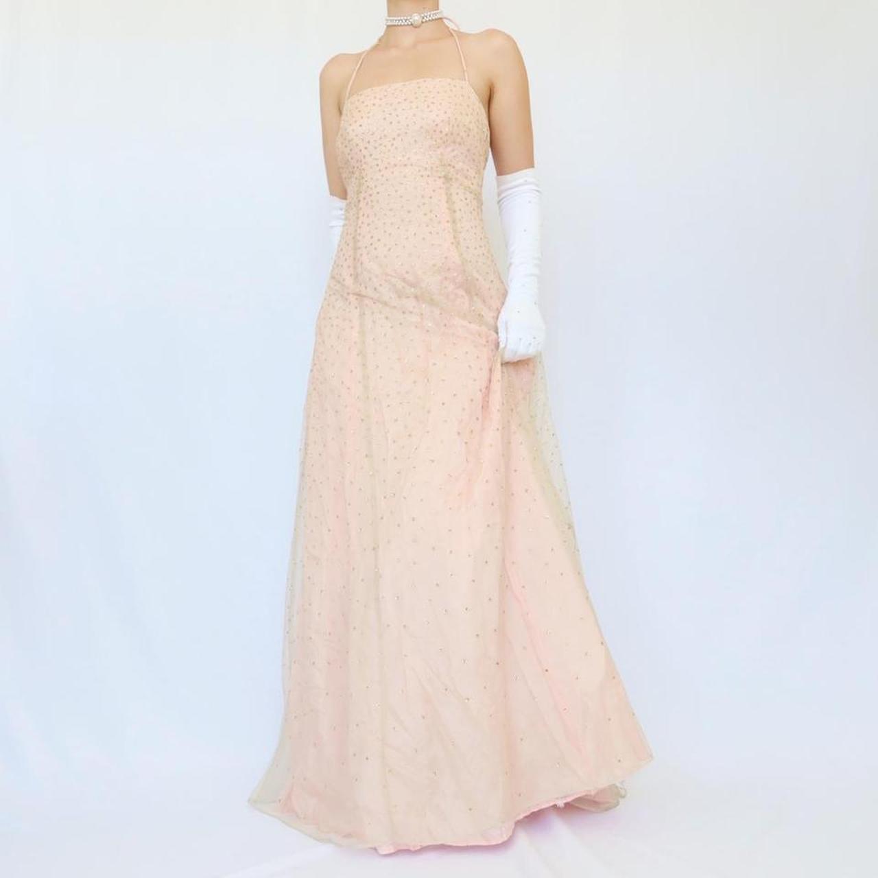 Vintage prom dress Y2K prom dress light pink... | Depop