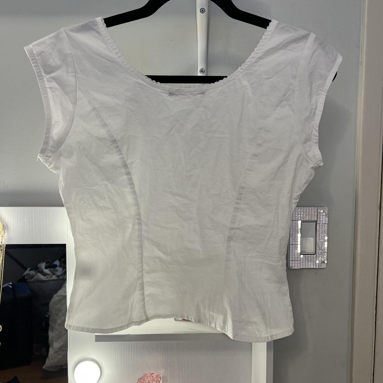 brandy melville/john galt white button up shirt no... - Depop