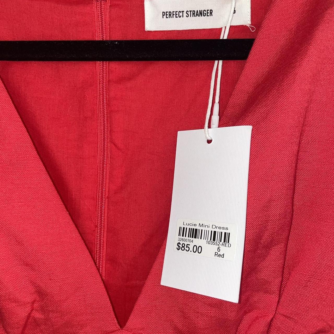 Perfect Stranger Red Linen Mini Dress Brand new... - Depop
