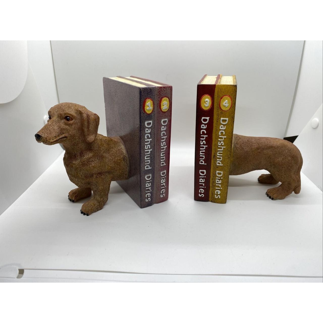 DACHSHUND DIARIES Resin Bookends w/Secret... - Depop