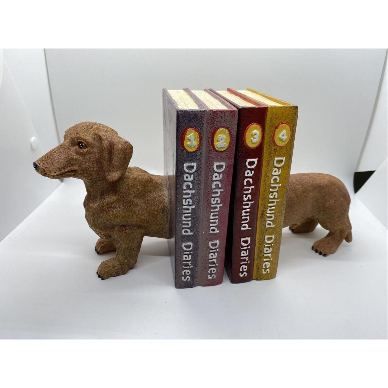 DACHSHUND DIARIES Resin Bookends w/Secret... - Depop