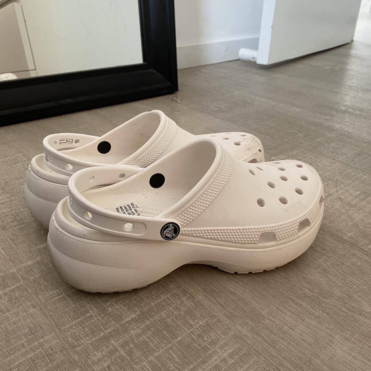 White platform crocs Worn a couple of times... - Depop