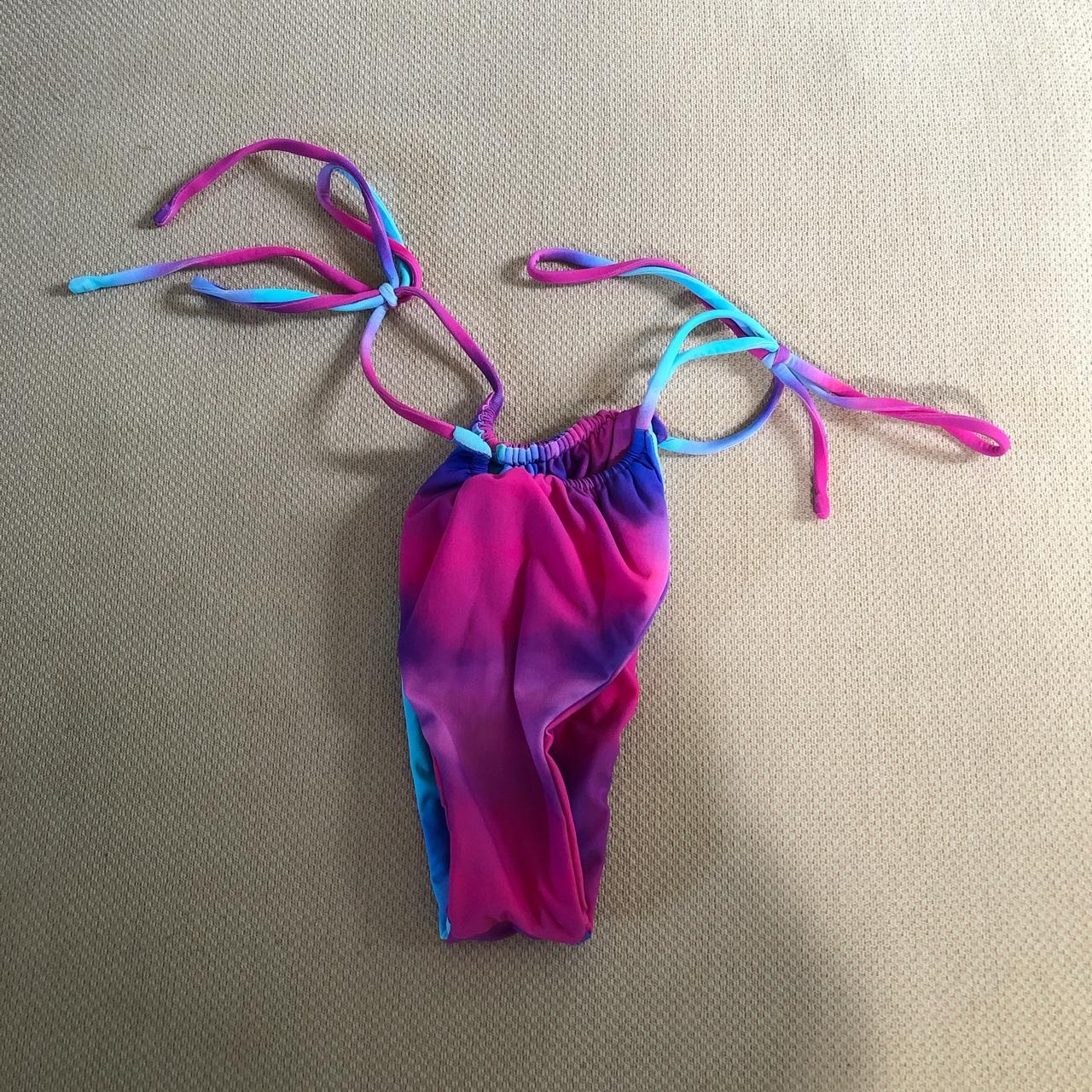 VDM the label Tie-dye tie up bikini bottoms Size... - Depop