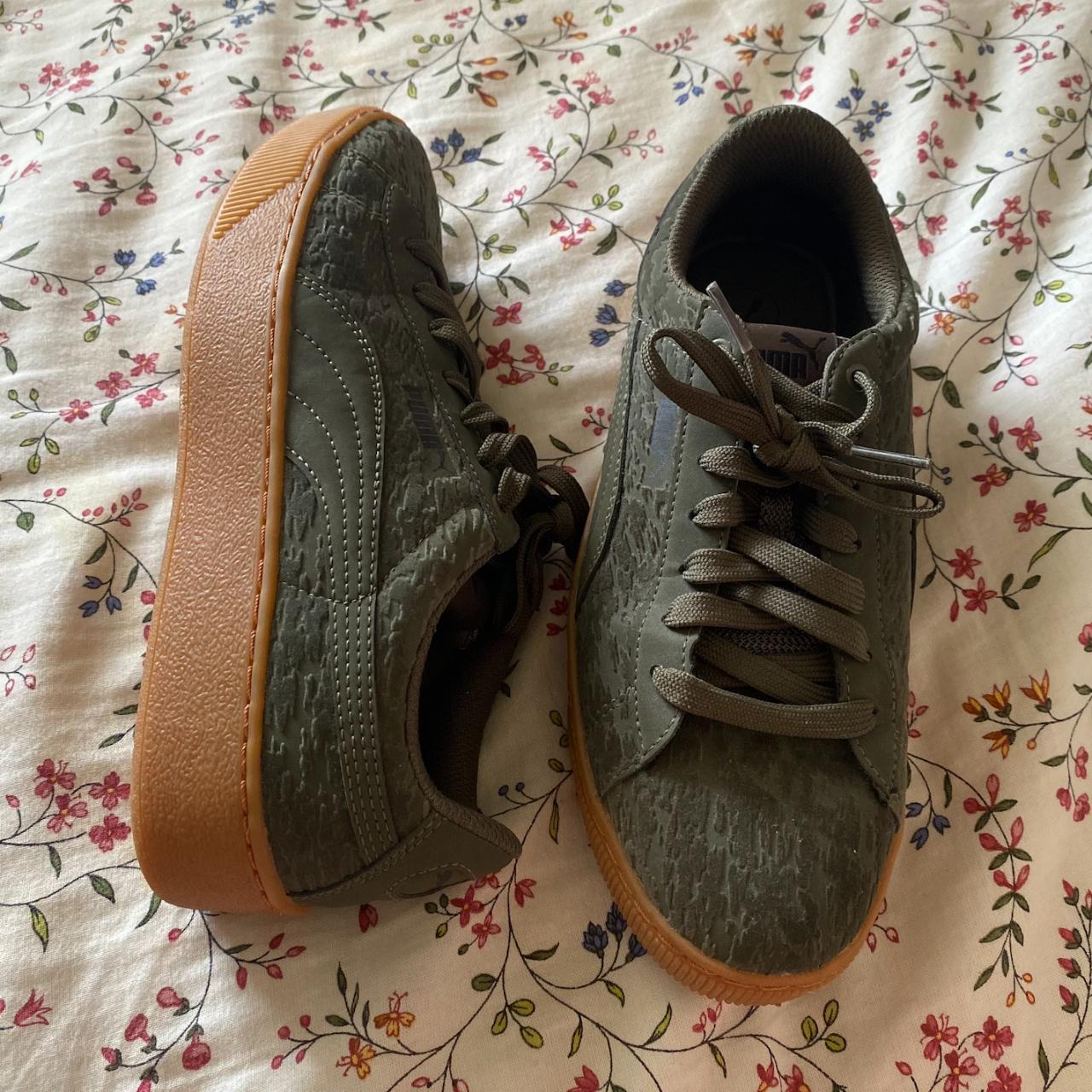 Green khaki puma shoes sneakers UK 4.5/ EURO 37.5/... - Depop