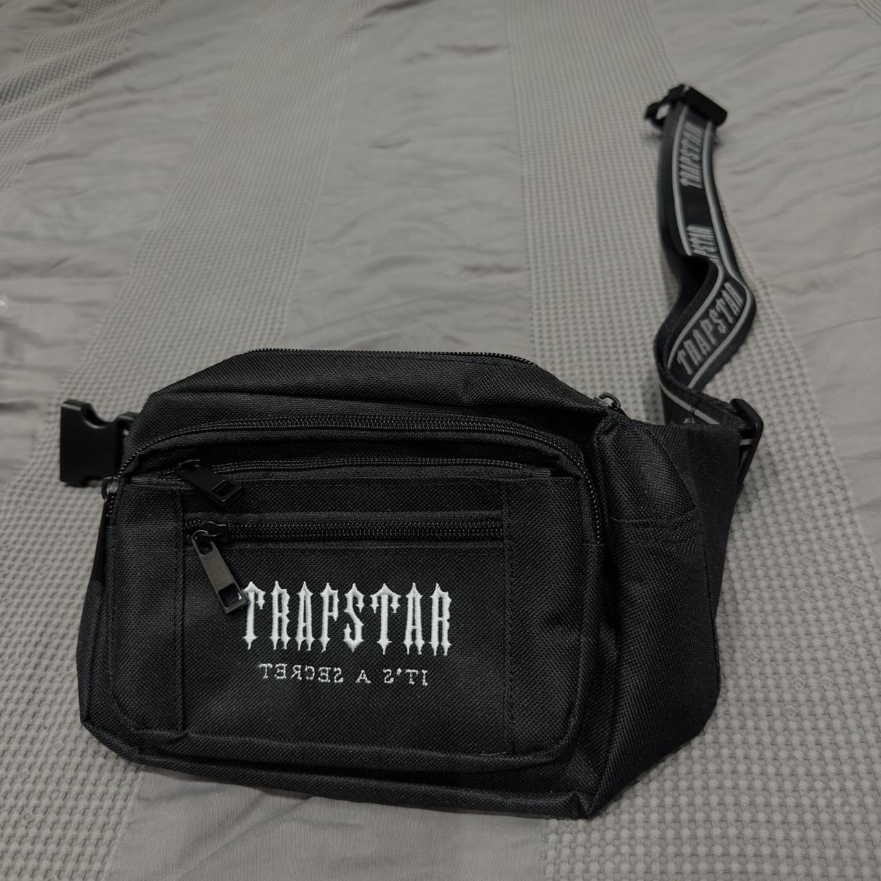 Trapstar Men's Black and Silver Bag | Depop Trapstar Men's Black and Silver Bag | Depop