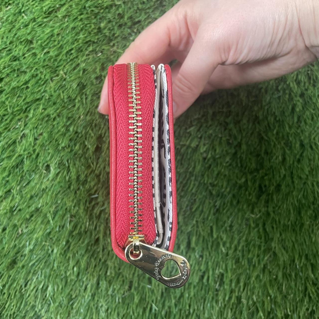 Juicy Couture Heart Wallet Red with gold accents... - Depop