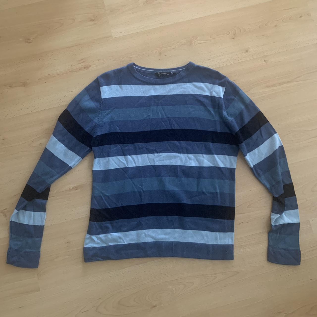 Blue long sleeve striped t shirt/sweater (light... - Depop