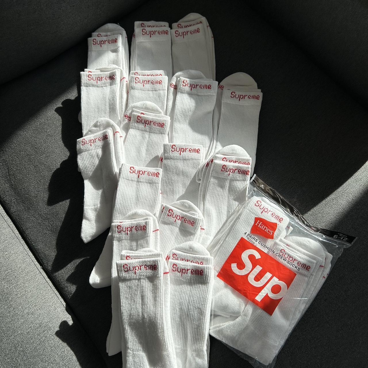 Supreme white and red socks Brandnew Similar listing... - Depop